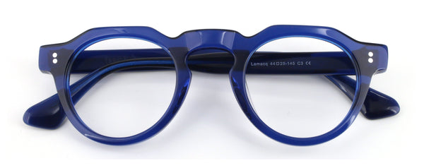 Lamacq - Square acetate electric blue glasses - Mad About Specs